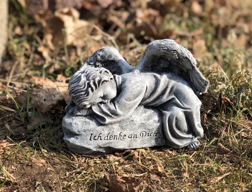 Grabschmuck Engel Fels "Ich Denke an Dich" Frostfest Grabengel Grab ...